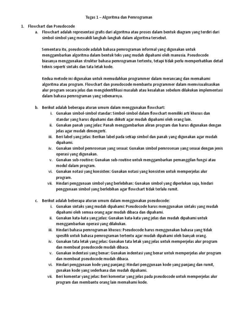 Tugas 1, Algoritma Dan Pemrograman | PDF | Komputer