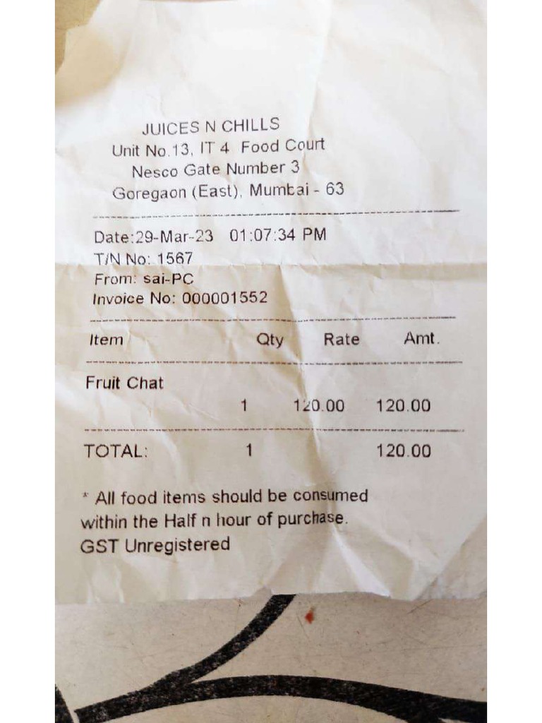 Food Receipt | PDF