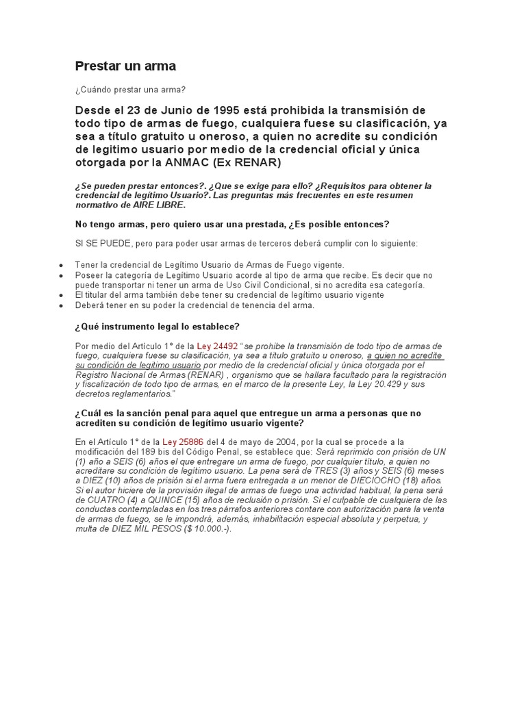 Prestar Un Arma | PDF