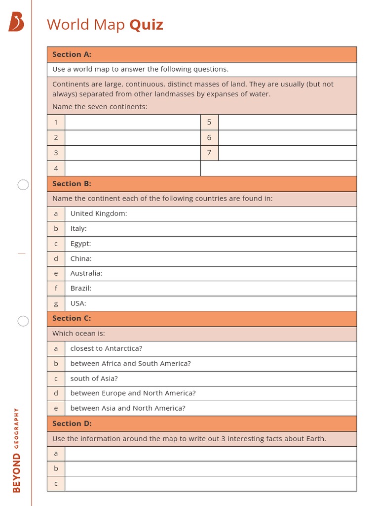 World Map Quiz and Practice Guide | PDF | Social Science | Travel