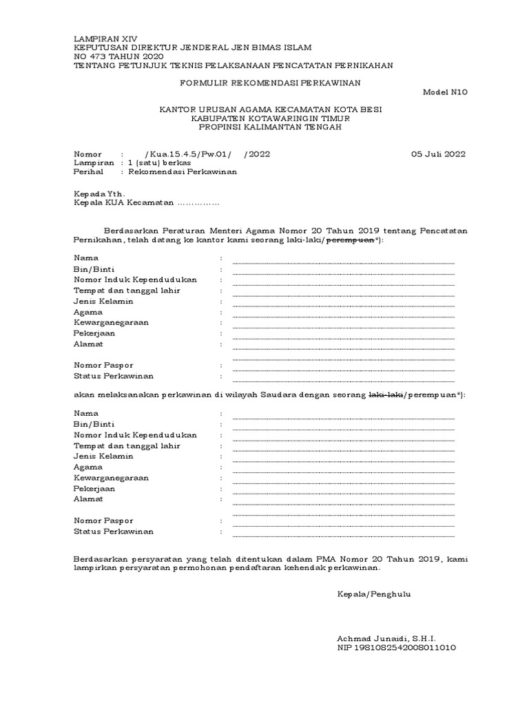 Model N10 - REKOMENDASI PERKAWINAN | PDF