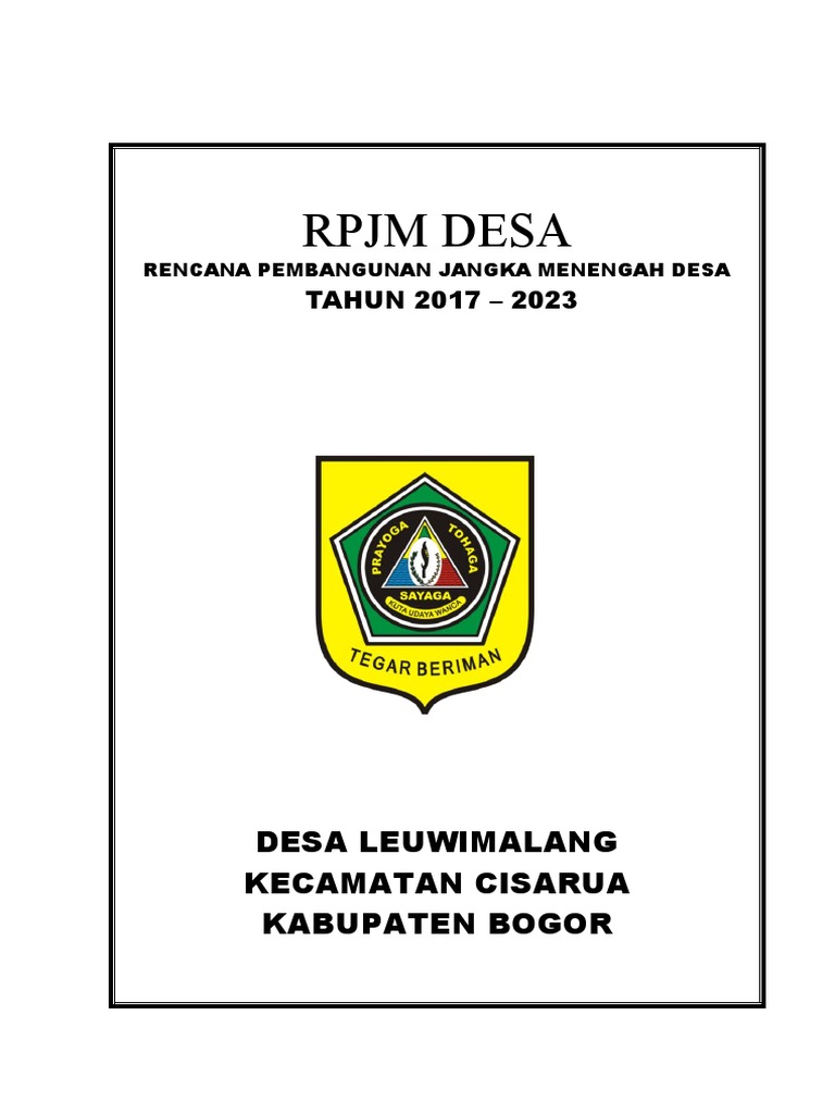 Cover RPJM Desa | PDF