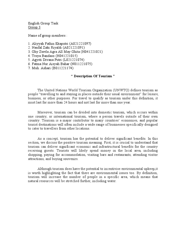 English Group Task | PDF