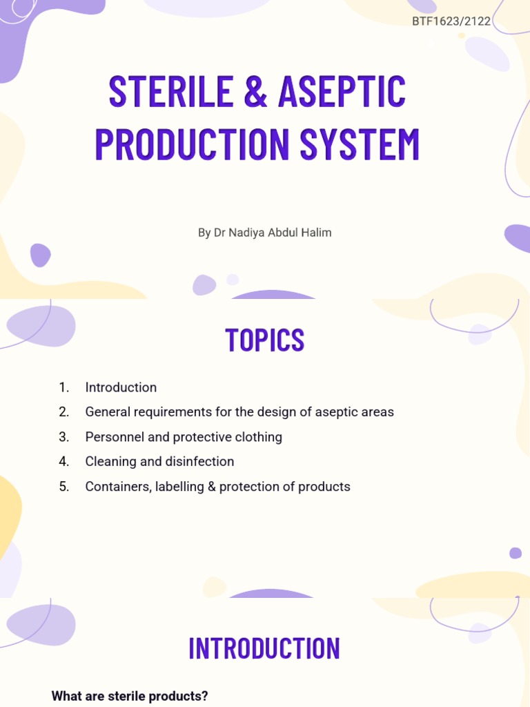 Sterile Aseptic Production System | PDF | Sterilization (Microbiology ...