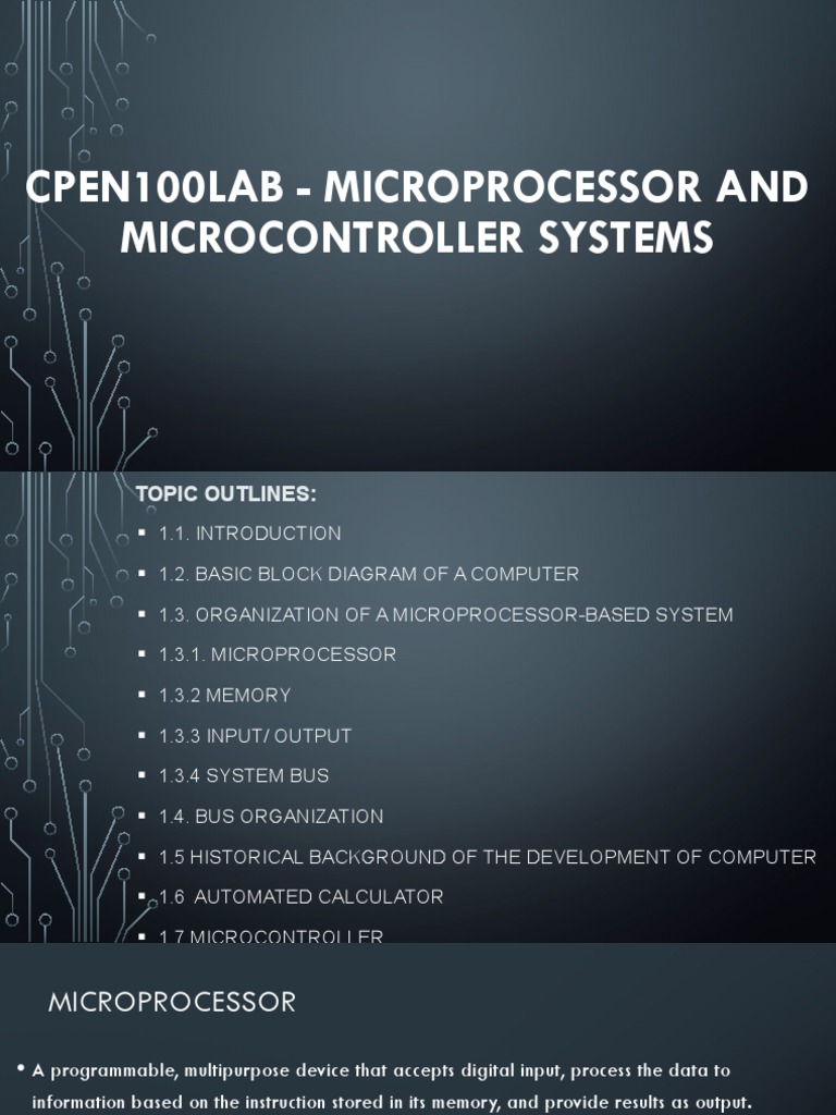 CPEN 100 Structural Components of Microprocessor and Microcontroller.1 | PDF | Microcontroller ...