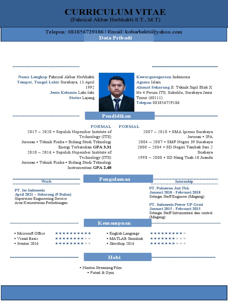 3 CV 0fahrizal Akbar Herbhakti Biru 2021 | PDF