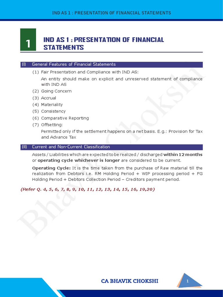 IND AS 1 - 8 - 10 - Bhavik Chokshi - FR Shield PDF | PDF | Balance Sheet | Accounting