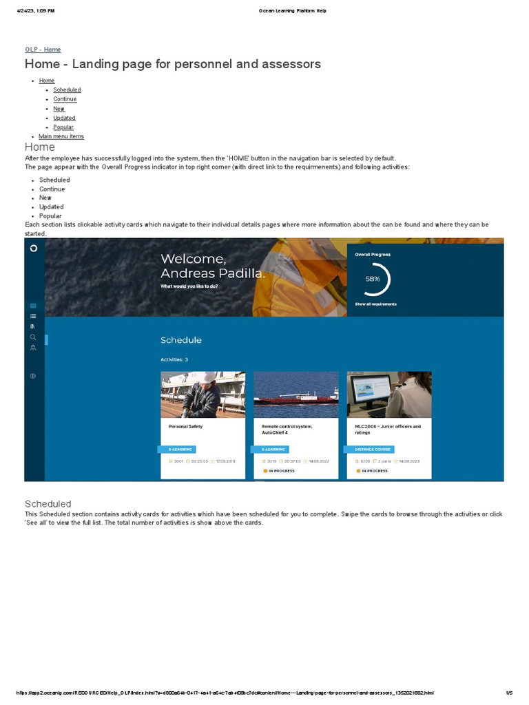 Ocean Learning Platform Navigation Guide | PDF | Operating System ...