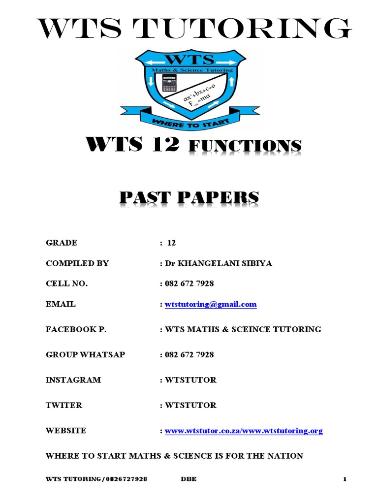2022 WTS 12 Functions Questions | PDF 2022 WTS 12 Functions Questions | PDF