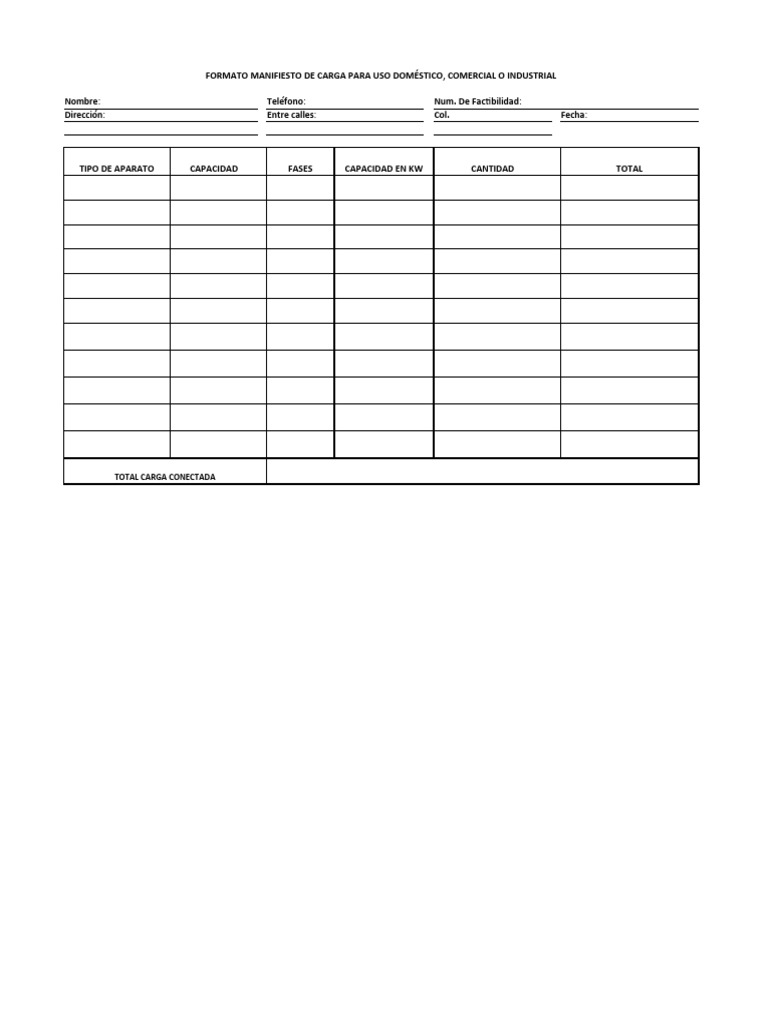 Formato Cfe KWS | PDF