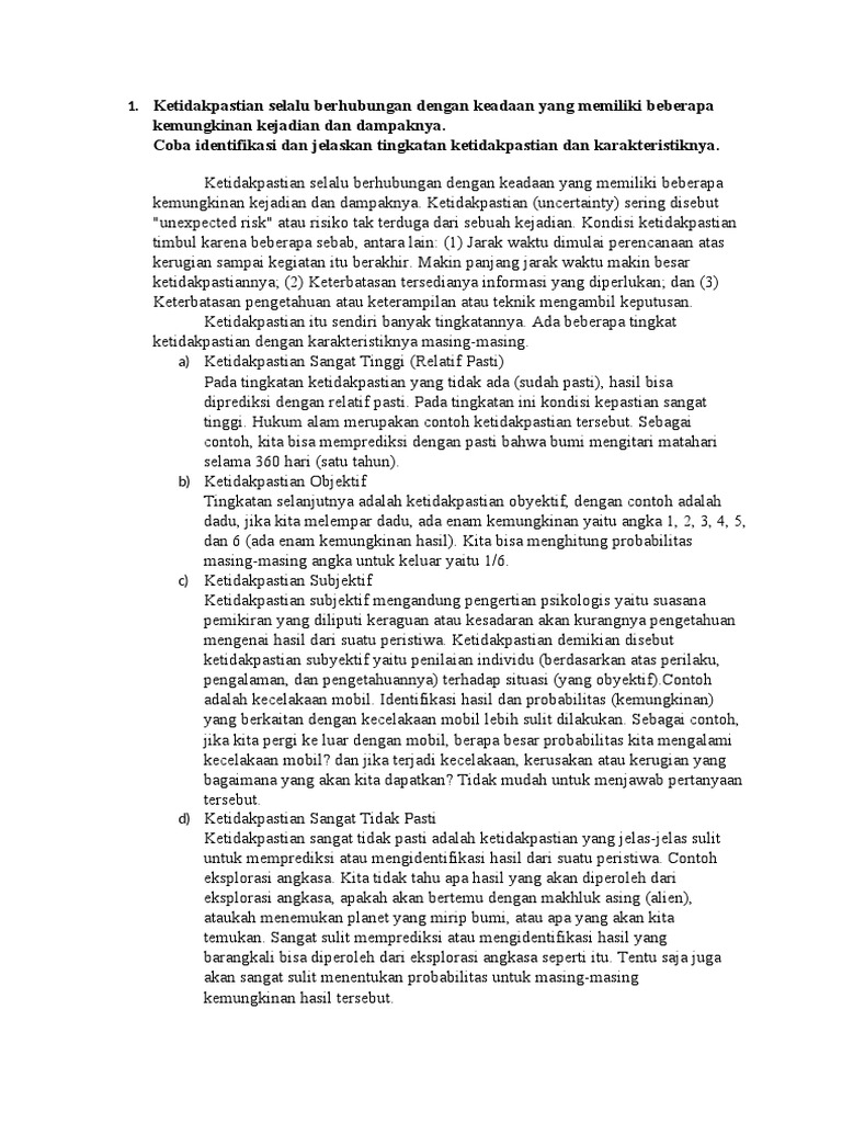 KETIDAKPASTIAN | PDF