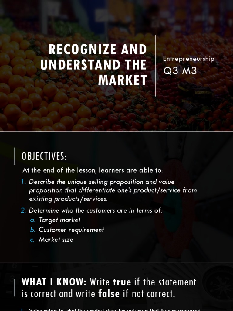3 Entrep Recognize and Understand The Market PDF | PDF | Market ...