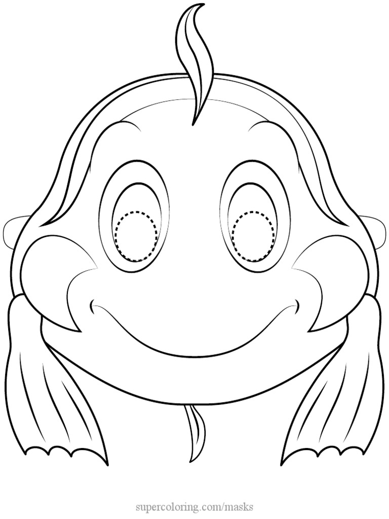 Fish Mask Outline Paper Craft PDF | PDF
