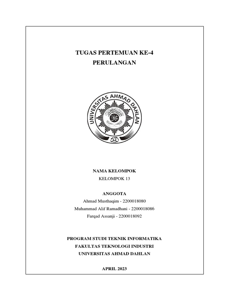 Perulangan - Kelas C - Kelompok - 13 | PDF