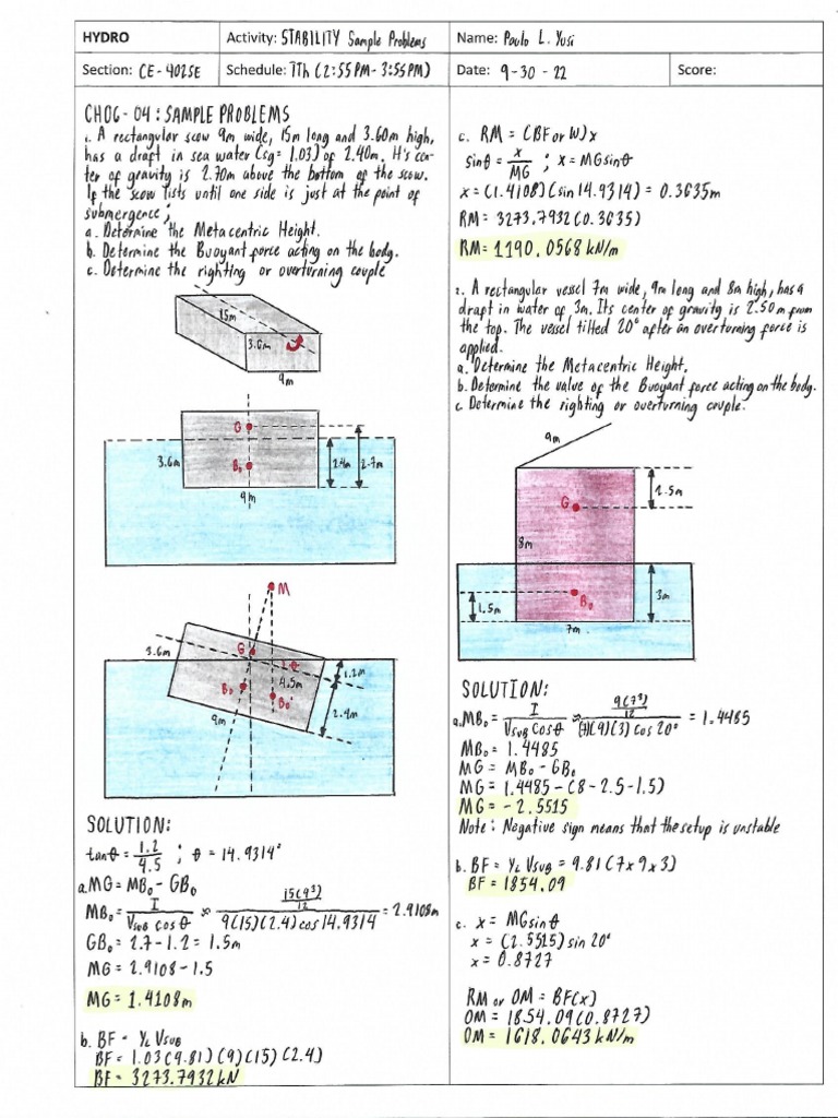 03 STABILITY Sample Problems PDF | PDF