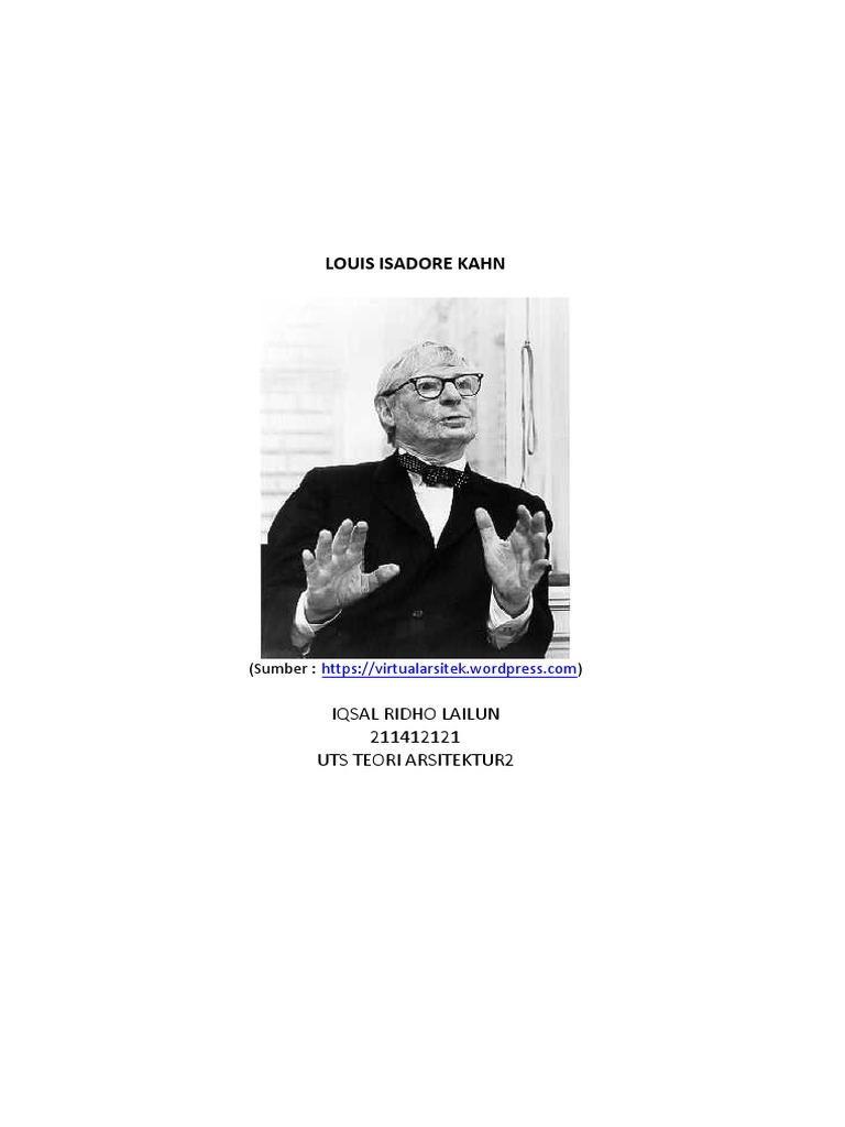 Pengaruh Louis Isadore Kahn dalam Arsitektur | PDF | Seni