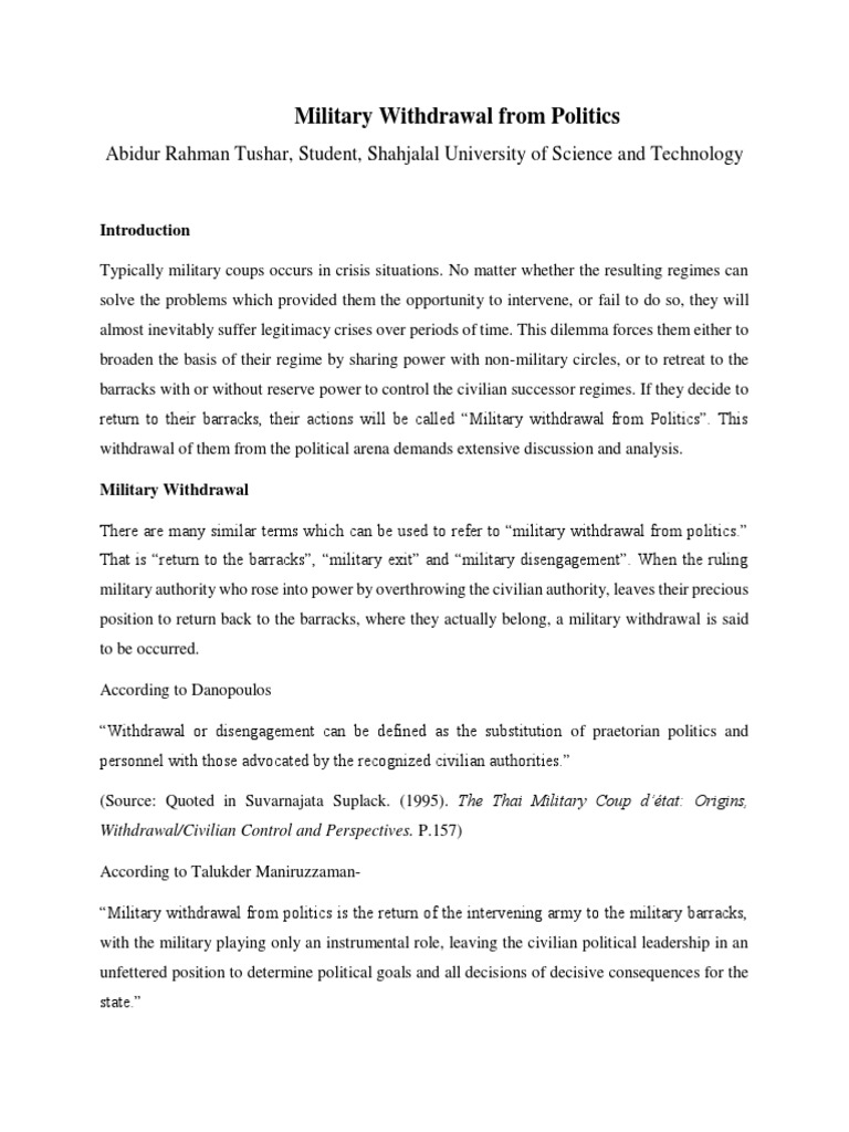 Military Exit: Civilian Power Shift | PDF