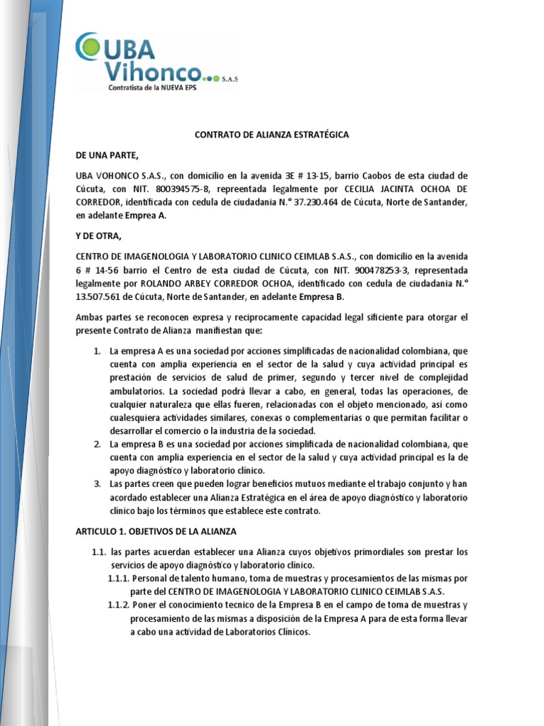 Contrato de Alianza Estratégica | PDF