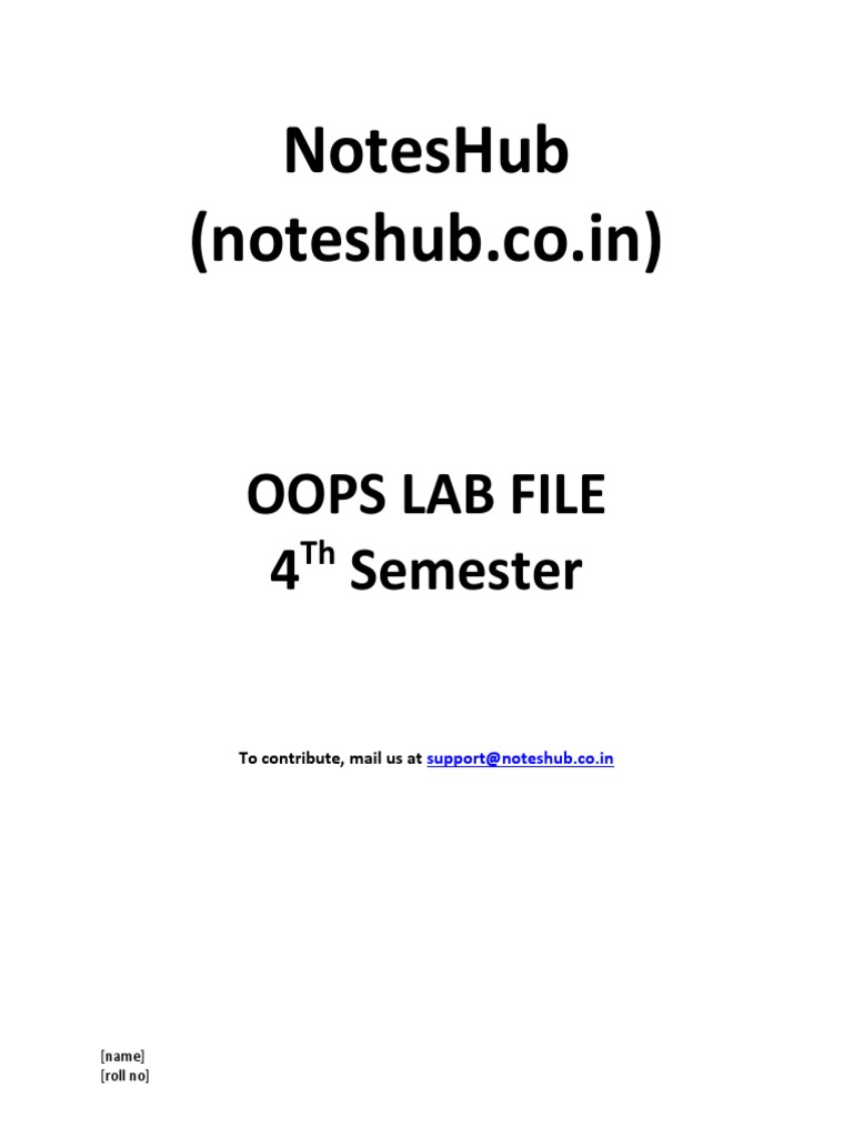 Oops Lab File Ipu Download Free Pdf Constructor Object Oriented Programming Programming 
