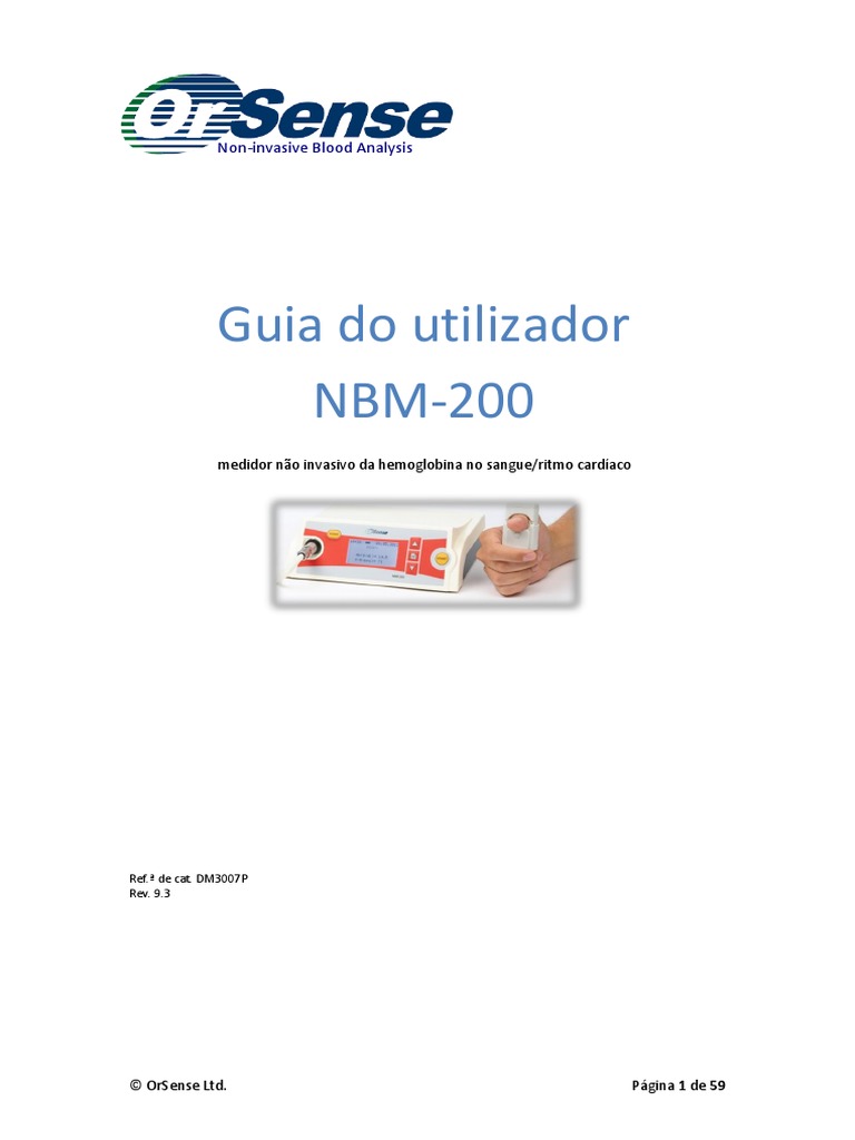 Guia Do Utilizador NBM-200 | PDF | Medição | Hemoglobina