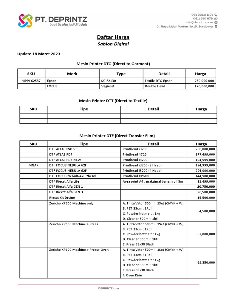 Sablon Digital PDF | PDF | Equipment | Graphic Design