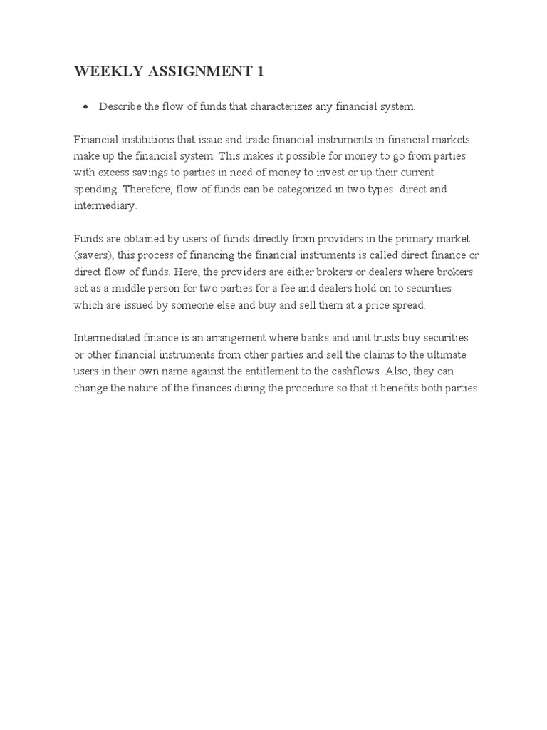 Bus288 Weekly Assignment 1 | PDF | Financial Markets | Securities (Finance)