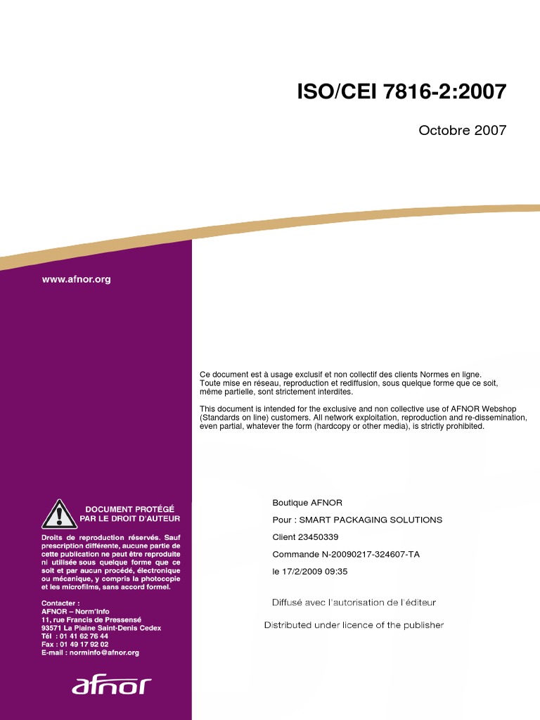 Iso 7816-2 | PDF | International Organization For Standardization