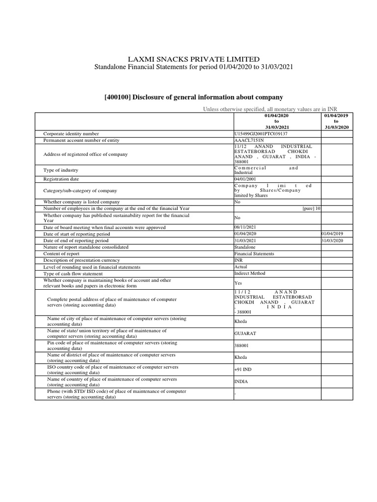 XBRL financial statements duly authenticated as per section 134 ...