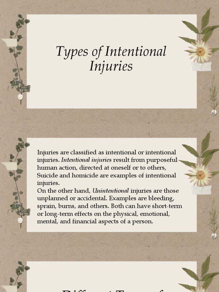 Types of Intentional Injuries | PDF | Sexual Abuse | Domestic Violence
