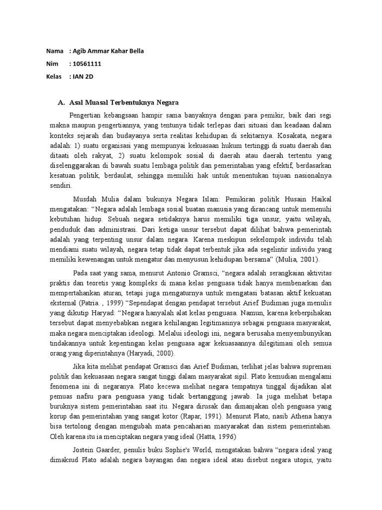 Tugas Asal Muasal Terbentuknya Negara Agib Ammar | PDF Tugas Asal Muasal Terbentuknya Negara Agib Ammar | PDF