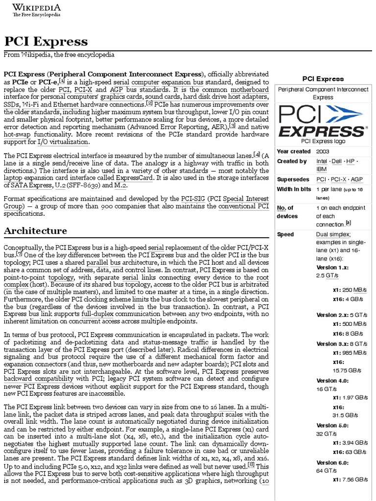 PCI Express - Wikipedia | PDF