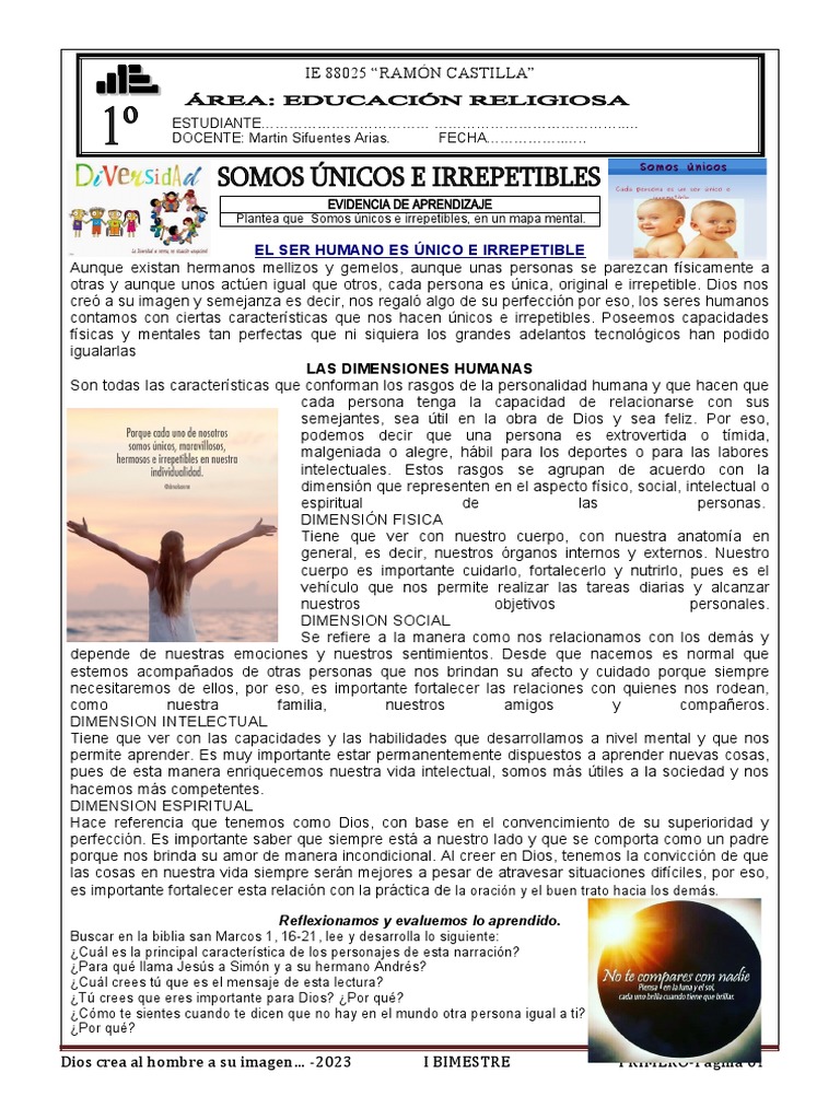 Somos Únicos e Irrepetibles | PDF | Mente | Dios