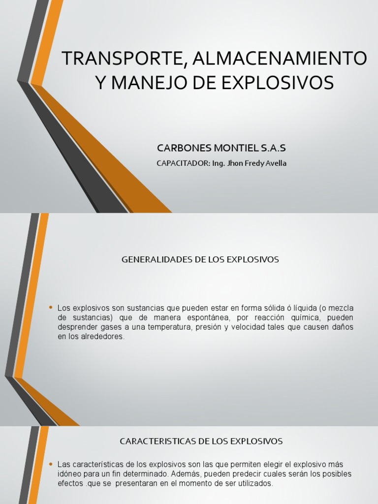 Transporte, Almacenamiento y Manejo de Explosivos | PDF | Ciencias ...