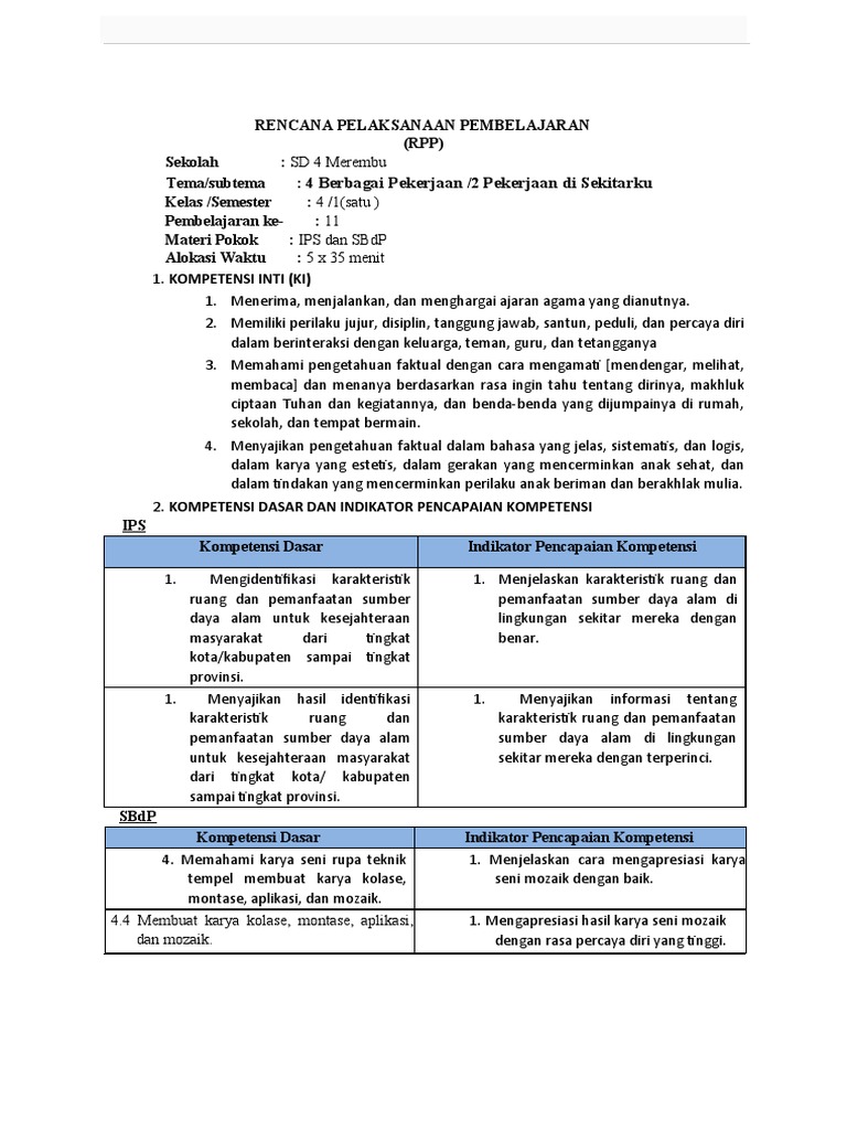 RPP 11 Dan 12 PKM | PDF