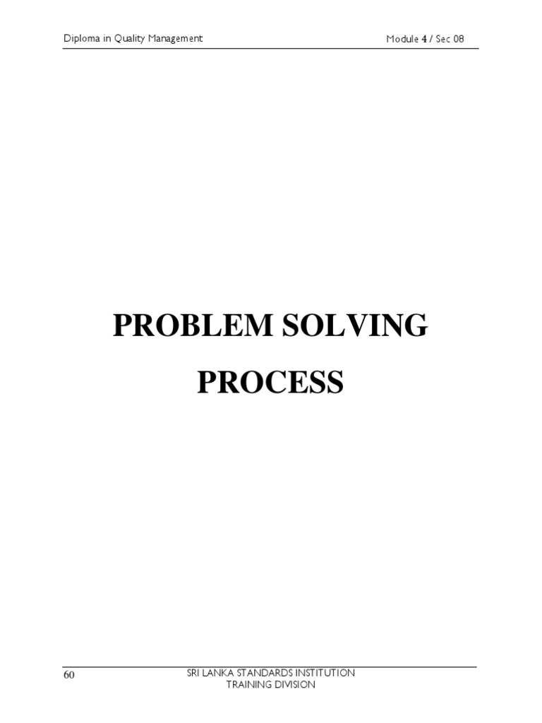 Sec 08 - Problem Solving PDF | PDF | Quality Management | Business