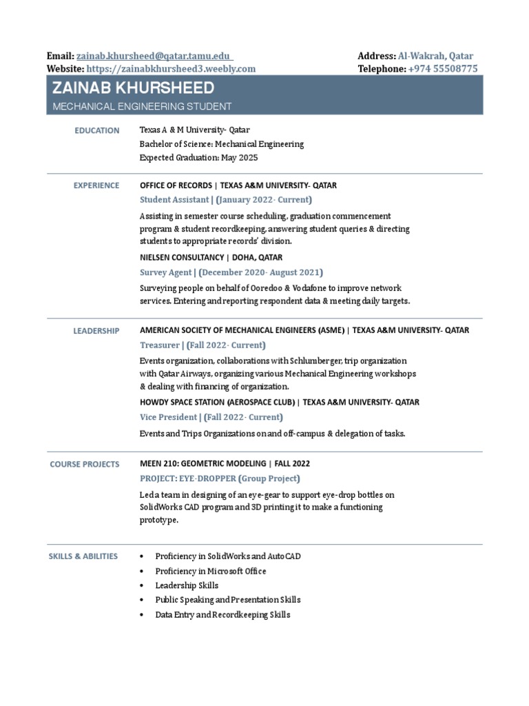 Resume Zainab | PDF