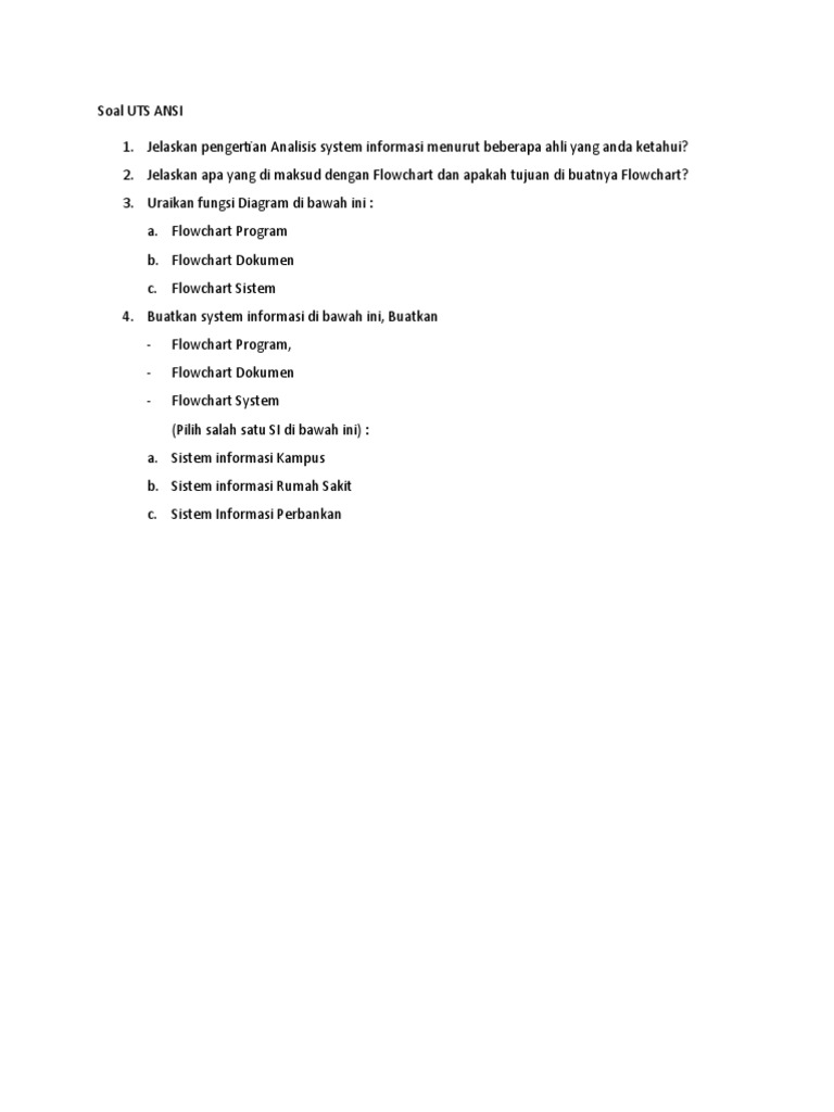 Soal UTS ANSI | PDF