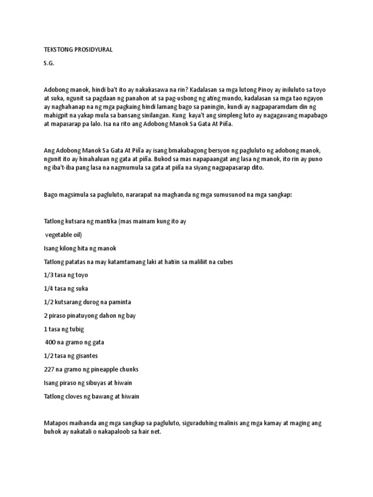 Tekstong Prosidyural Halimbawa, S.G. | PDF