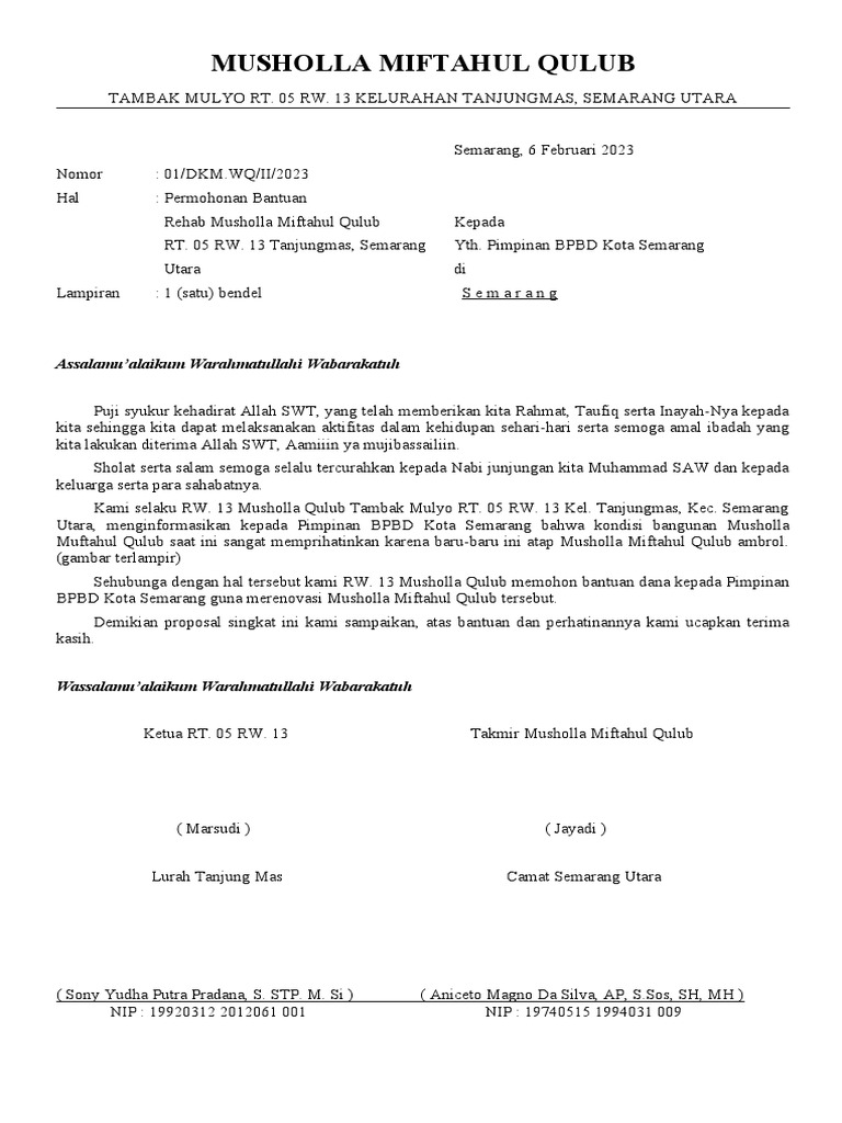Musholla Miftahul Qulub | PDF