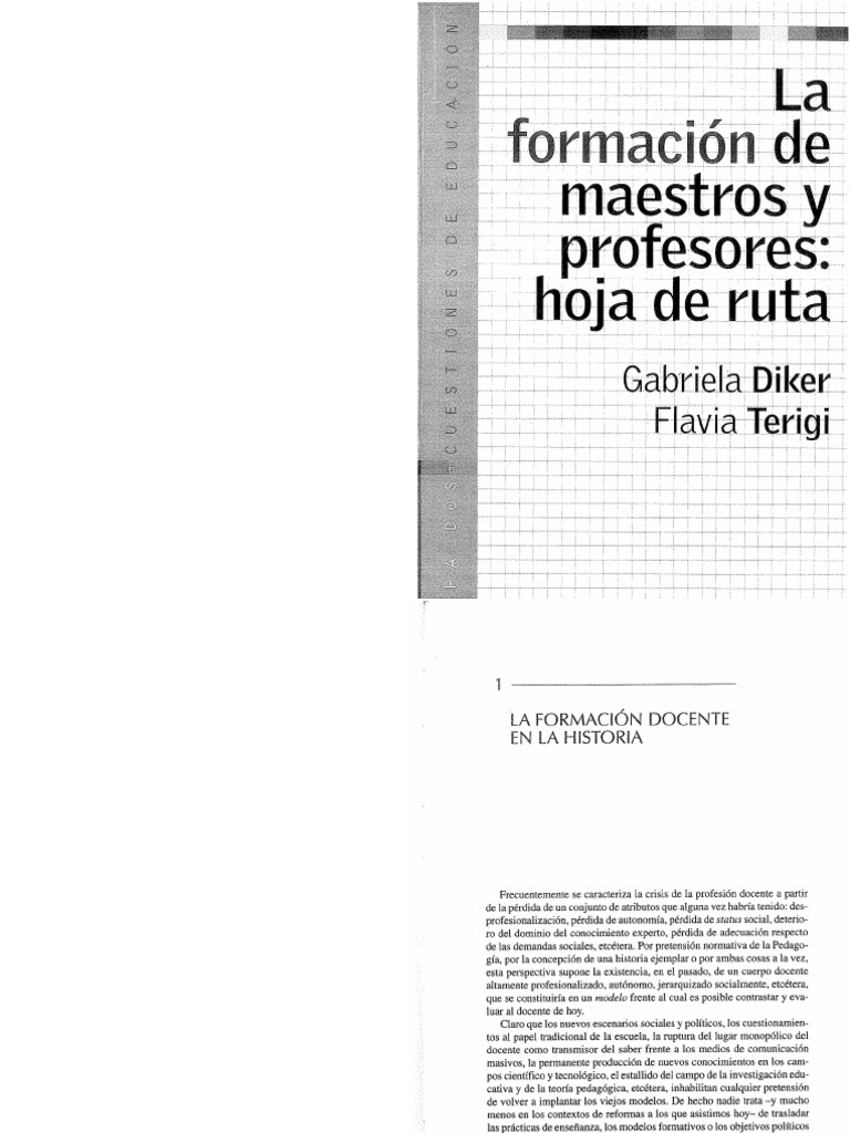 La Formacionde Maestros y Profesores - Diker y Terigi | PDF