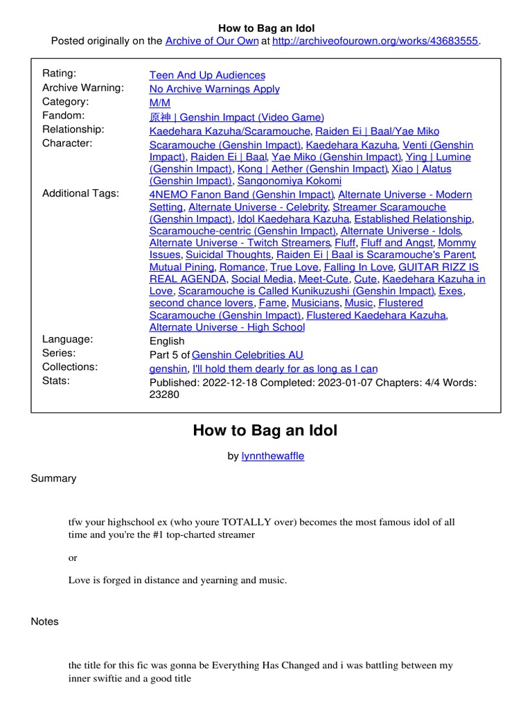 How To Bag An Idol | PDF