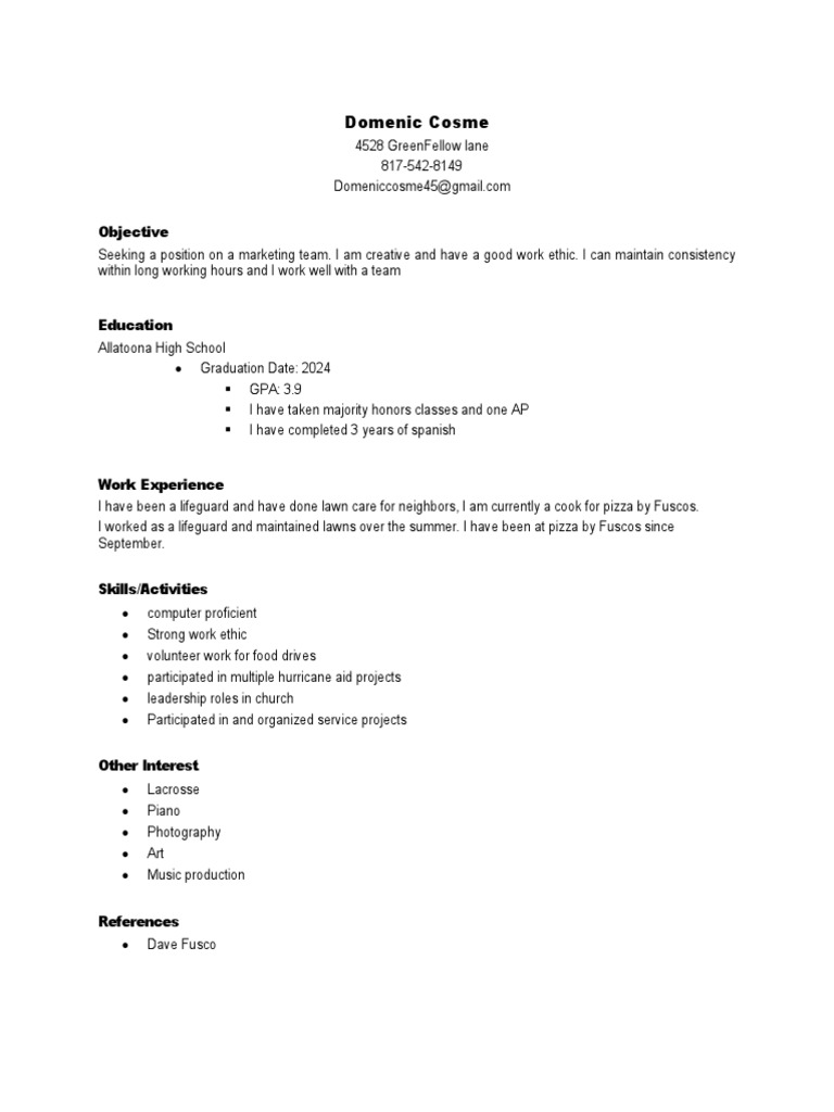 Example Resume - Ist | PDF
