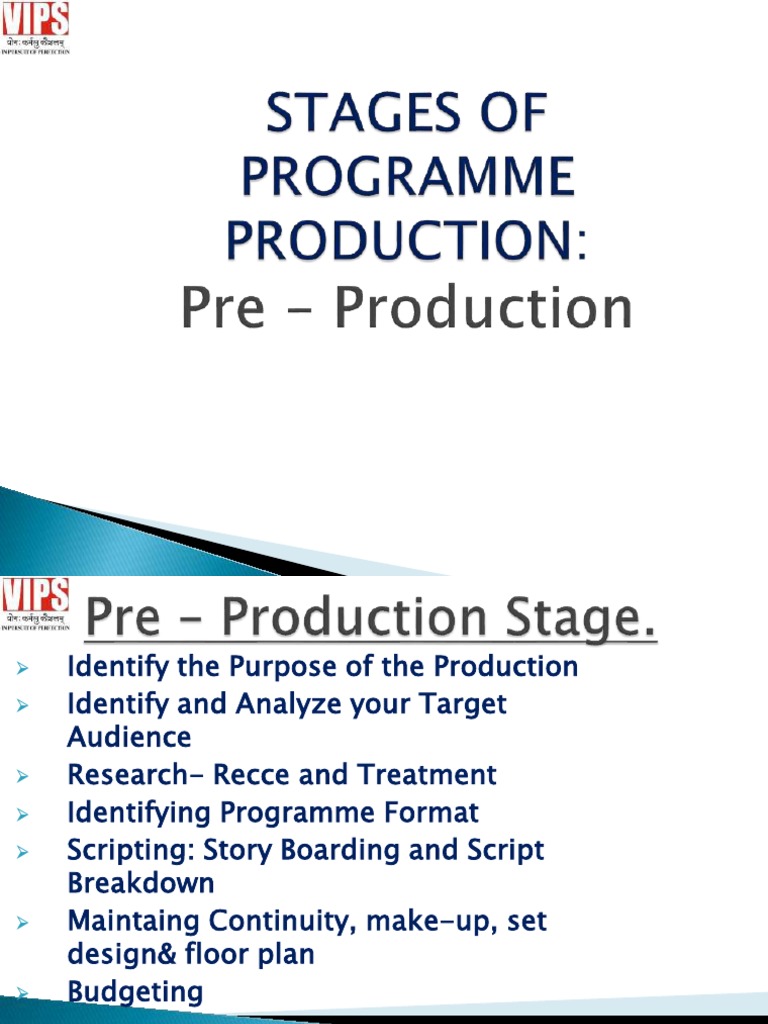 Unit-2 Pre-Production Stage | PDF | Word | Lighting