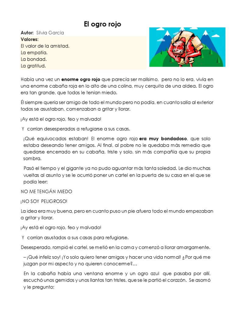 El Ogro Rojo-Cuenta Cuentos | PDF