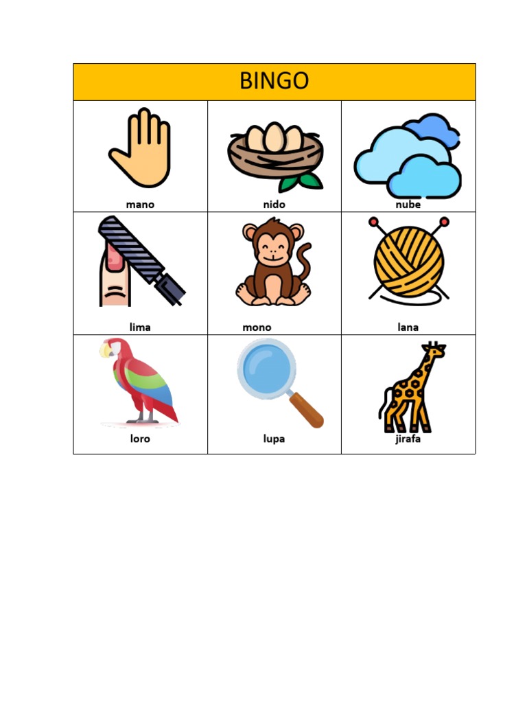 Bingo Silaba Inicial | PDF | Juegos y actividades