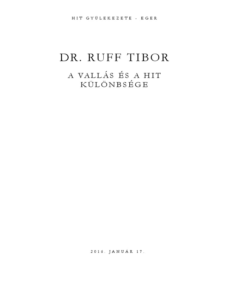 FF Tibor - A Vallás És A Hit Különbsége 2016011 PDF | PDF
