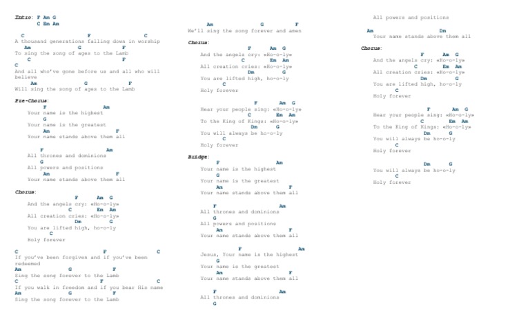 Holy Forever Ukulele | PDF | Religious Belief And Doctrine