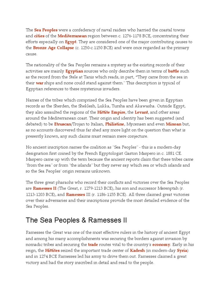 AR The Sea Peoples | PDF | Ancient Egypt | Ancient Africa
