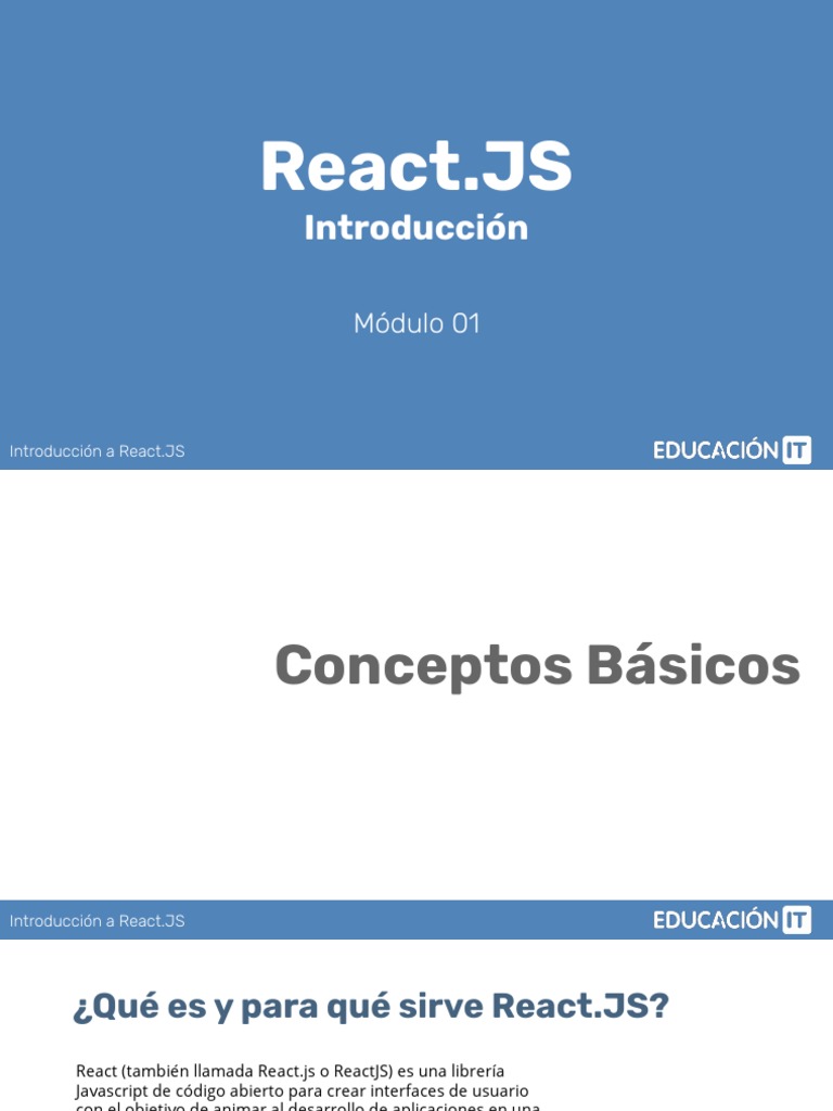 Conceptos Básicos de React - Js | PDF | Modelo de objeto de documento | Js angular