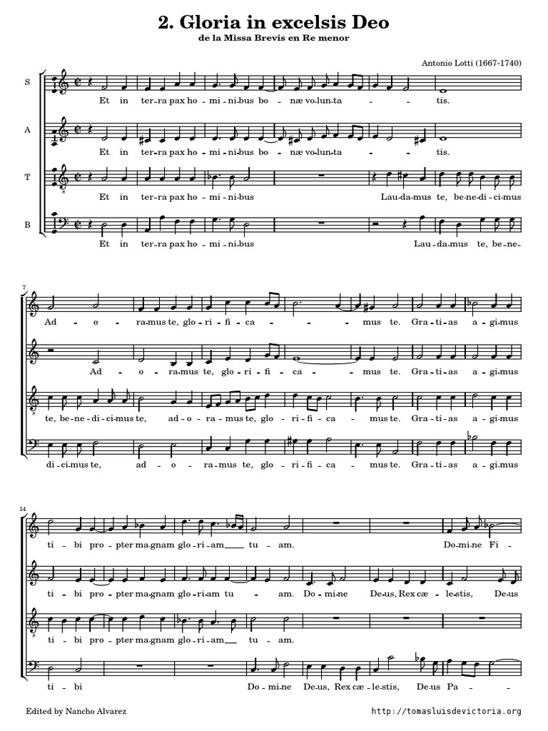 Lotti Missa - Brevis 2 Gloria | PDF